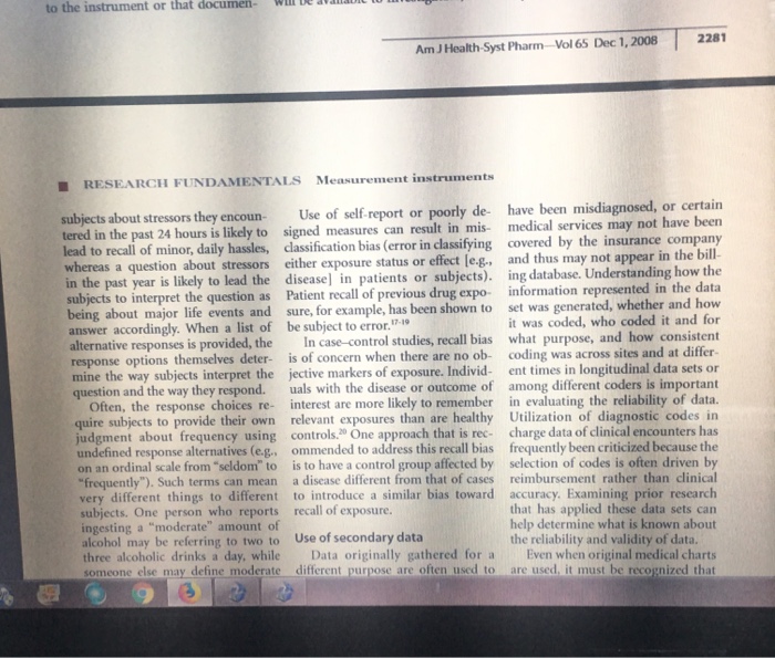 Solved Assignment 5.3: Validity and Reliability Issues in | Chegg.com