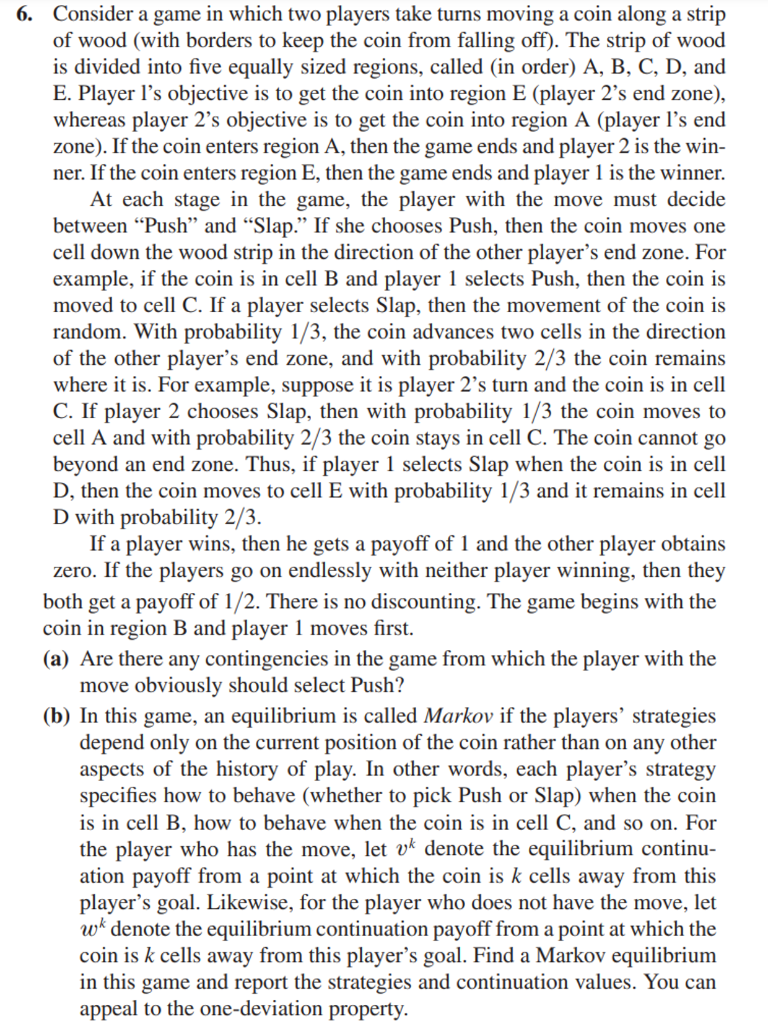 Consider a game in which two players take turns | Chegg.com