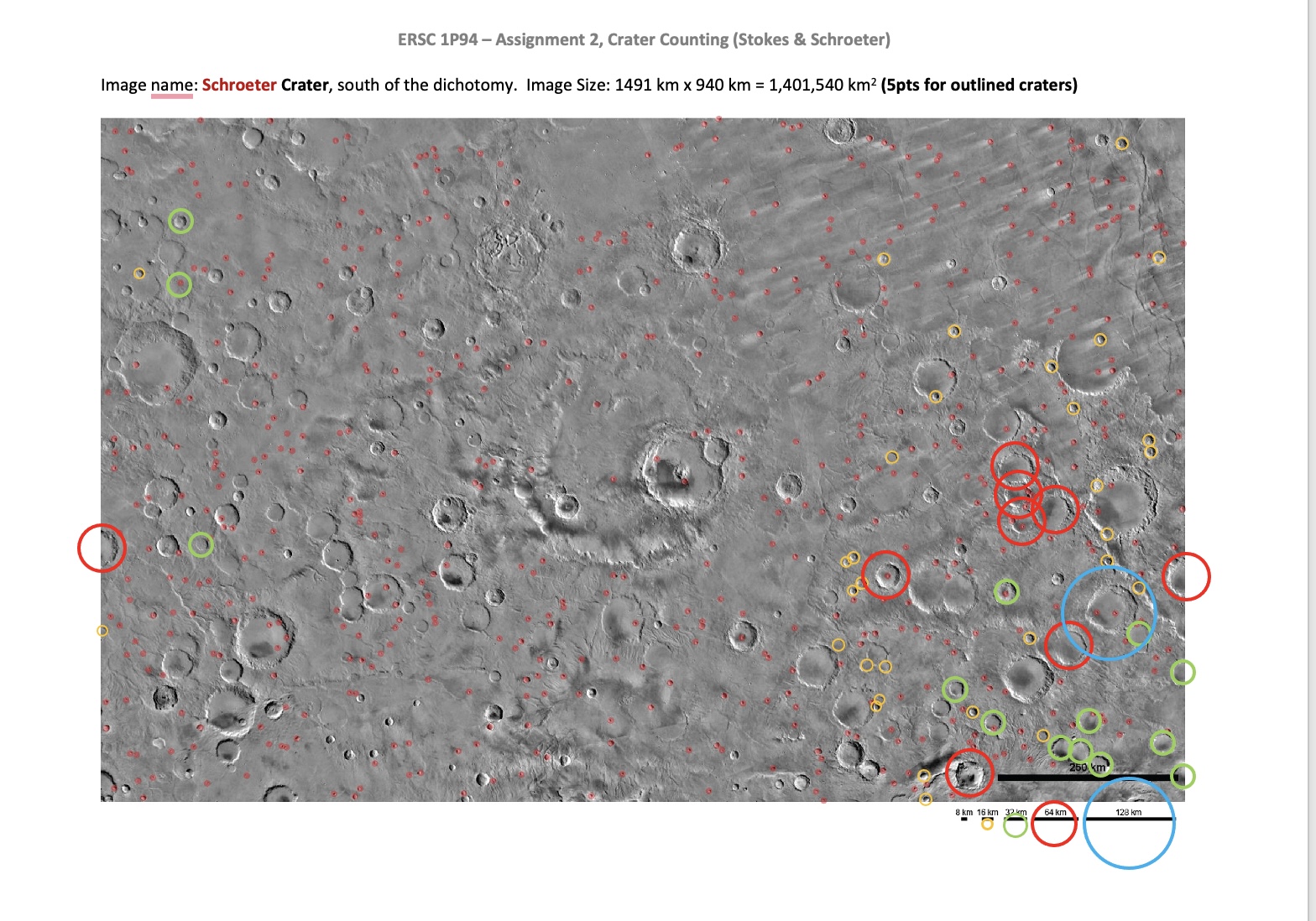 ERSC 1 P94 - Assignment 2, Crater Counting (Stokes \& | Chegg.com