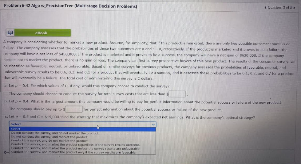 Solved A company is considering whether to market a new | Chegg.com