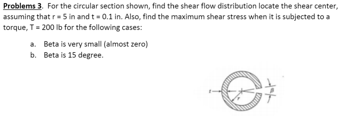 Solved Problems 3. For the circular section shown, find the | Chegg.com