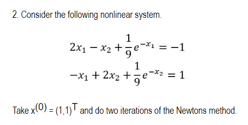 Solved 2. Consider the following nonlinear system. | Chegg.com