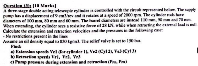 Solved Question (3): [10 Marks] A three-stage double acting | Chegg.com