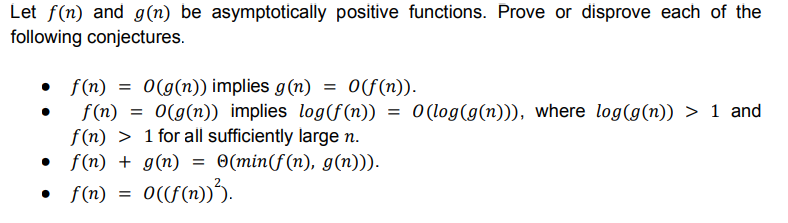 Solved Let f(n) and g(n) be asymptotically positive | Chegg.com