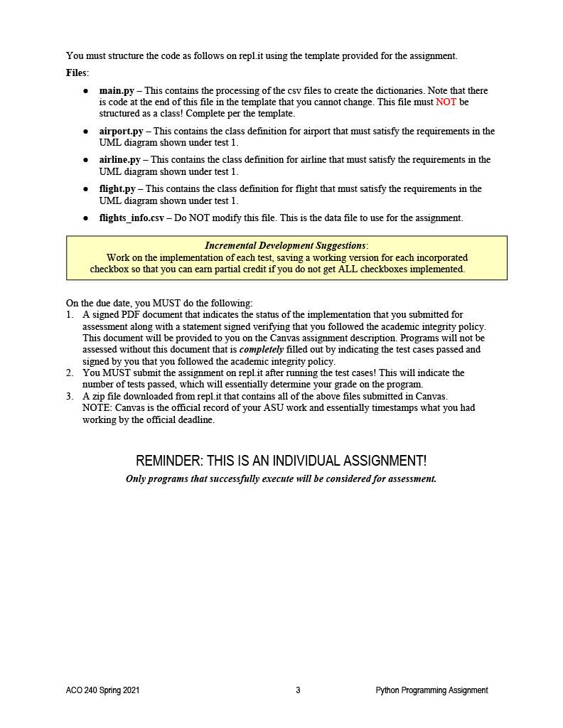 Python Programming Assignment Due: Start of Class | Chegg.com