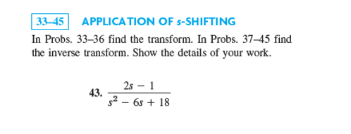 Solved 33-45 APPLICATION OF S-SHIFTING In Probs. 33-36 find | Chegg.com