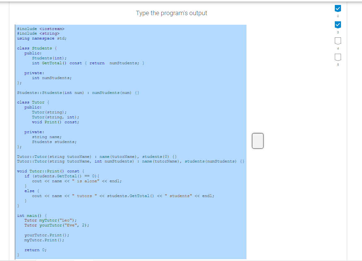 Solved Type the program's output #include #include using | Chegg.com