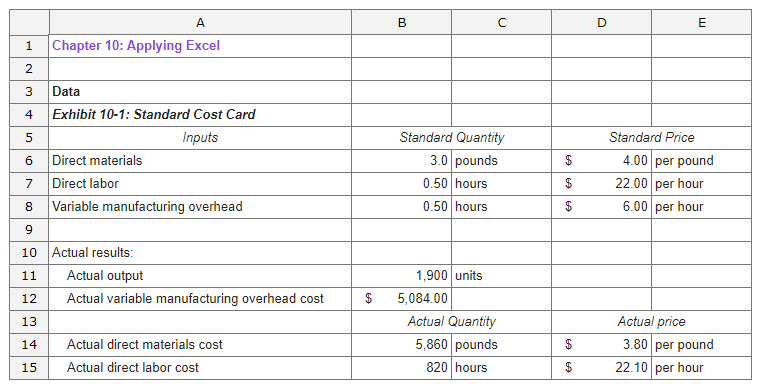 Solved ! Required information Chapter 10: Applying Excel | Chegg.com
