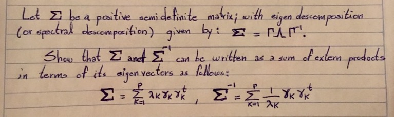 Solved Let I be a positive semi definite matrix; with eigen | Chegg.com