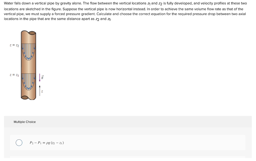 Solved Water falls down a vertical pipe by gravity alone. | Chegg.com
