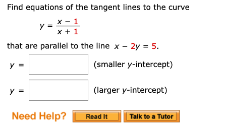 Solved Find equations of the tangent lines to the curve y = | Chegg.com