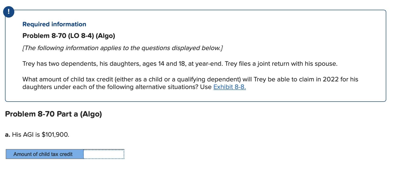 Solved Required information Problem 8-70 (LO 8-4) (Algo) | Chegg.com