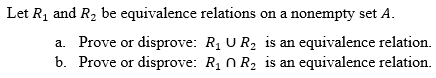 Solved Let Rand Rbe equivalence relations on a nonempty set | Chegg.com