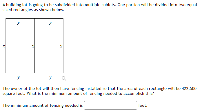 Solved A building lot is going to be subdivided into | Chegg.com
