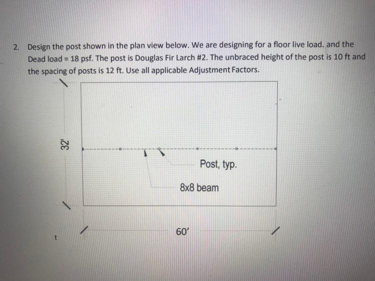 Solved 2. Design the post shown in the plan view below. We | Chegg.com
