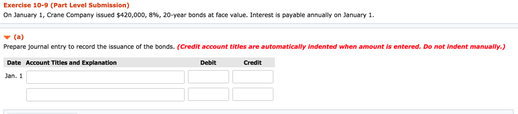 Solved Exercise 10-9 (Part Level Submission) On January 1, | Chegg.com