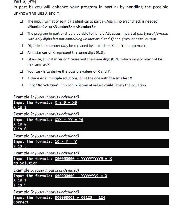 Solved Part b) [4%] In part b) you will enhance your program | Chegg.com