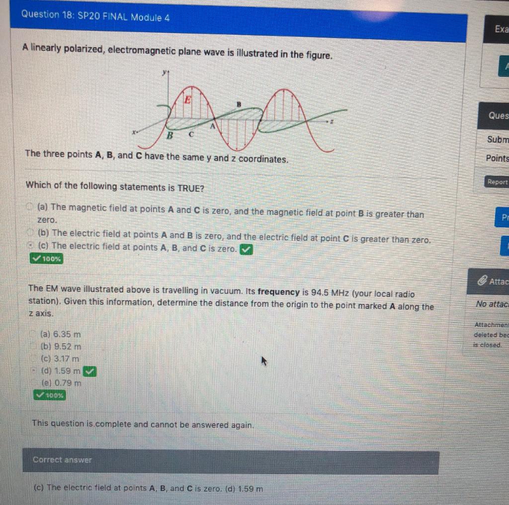 A linearly polarized, electromagnetic plane wave is | Chegg.com
