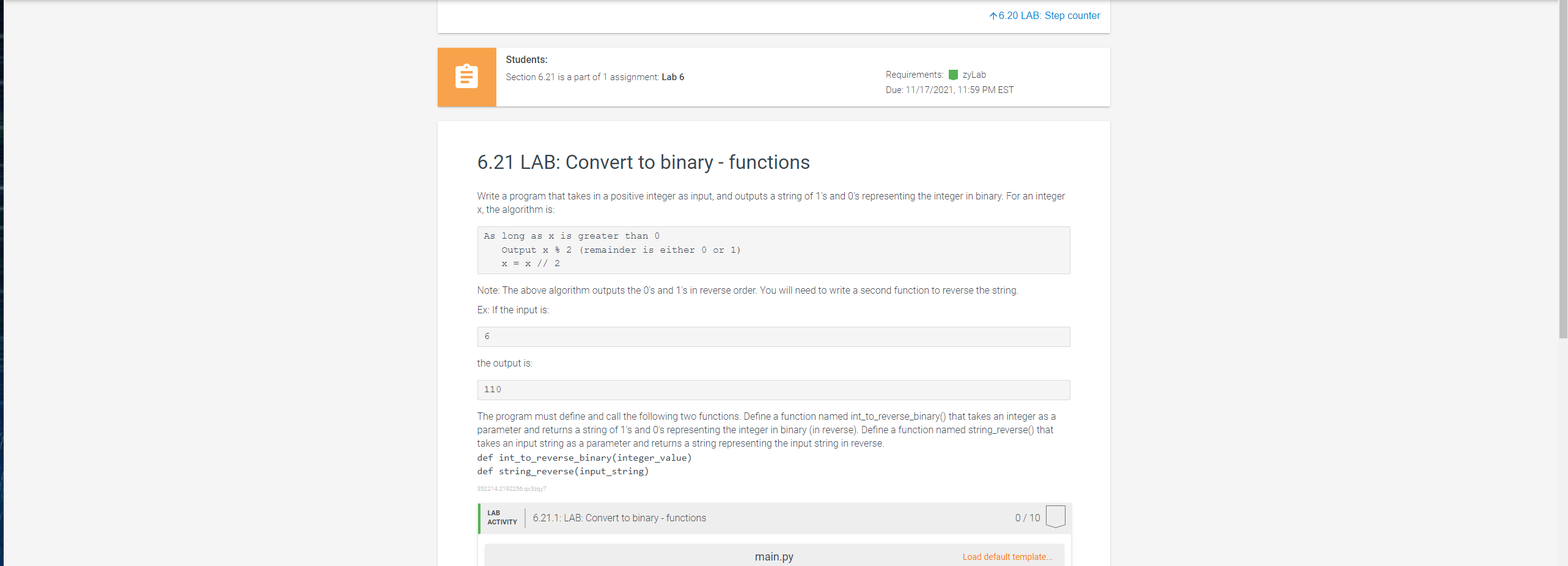 Solved 16.20 LAB: Step counter Students: Section 6.21 is a | Chegg.com Solved 16.20 LAB: Step counter Students: Section 6.21 is a | Chegg.com