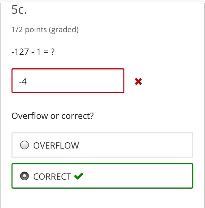 Solved 5. OVERFLOW For the addition and subtraction | Chegg.com