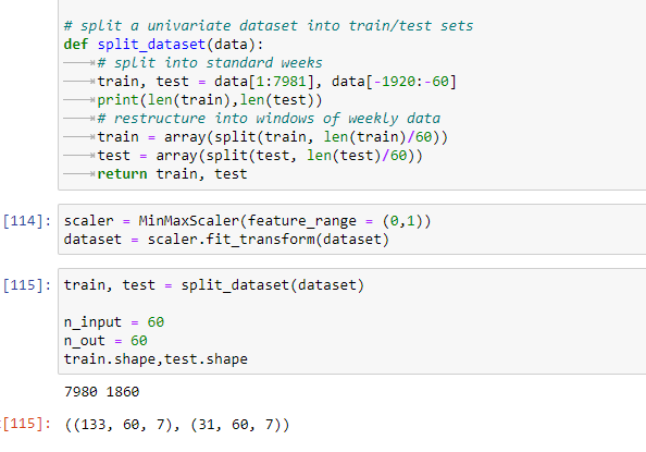 Solved # split a univariate dataset into train/test sets def | Chegg.com