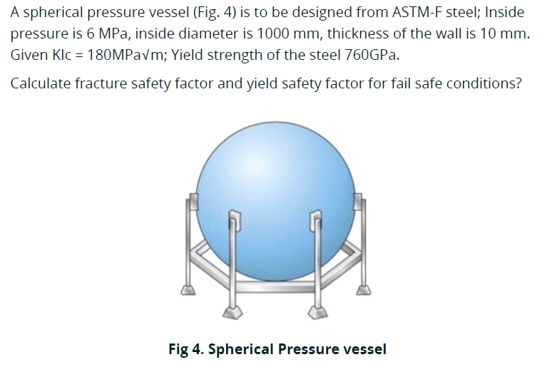 Solved A spherical pressure vessel (Fig. 4) is to be | Chegg.com