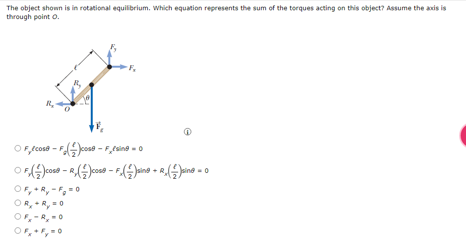 Solved The object shown is in rotational equilibrium. Which | Chegg.com