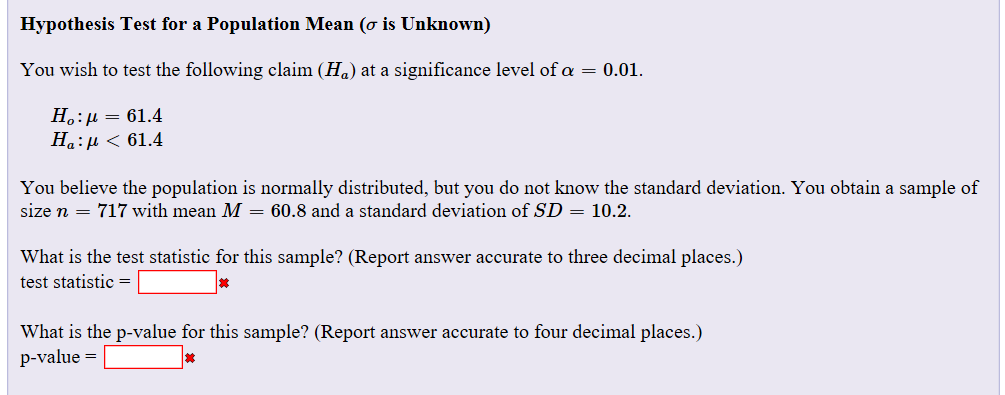 Solved Testing Claims You wish to test the following claim | Chegg.com
