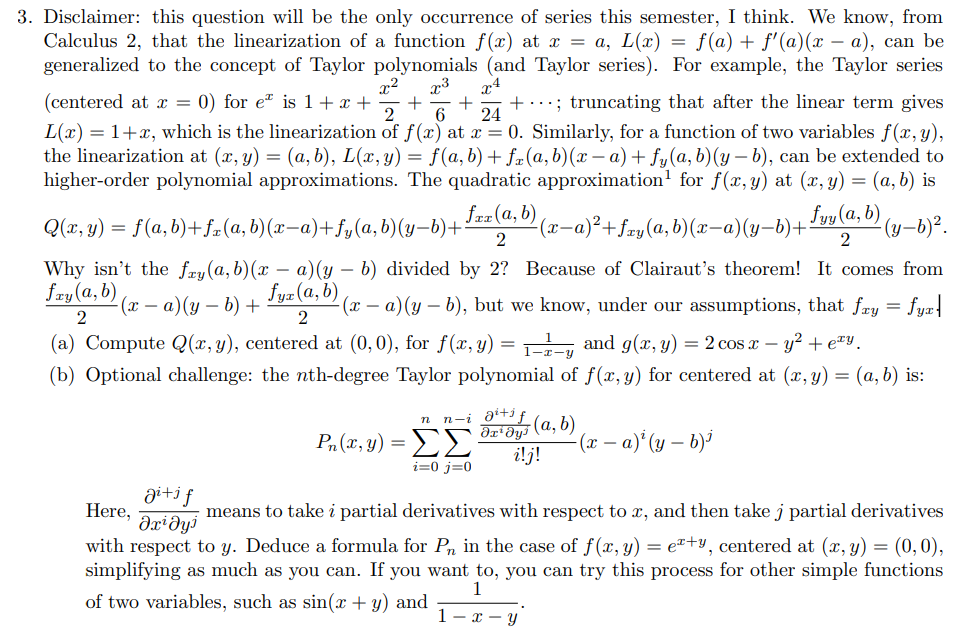 Solved Disclaimer: this question will be the only occurrence | Chegg.com