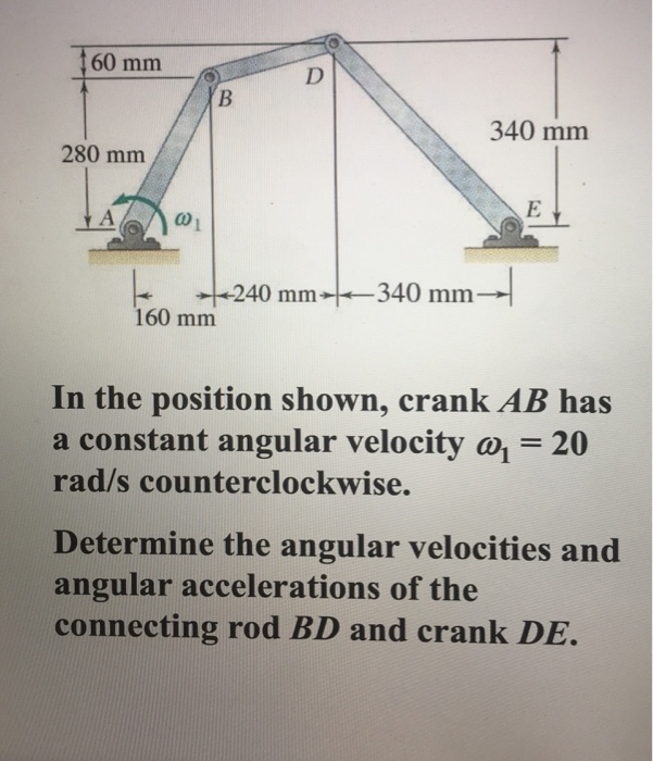 Solved In the position shown, crank AB has a constant | Chegg.com