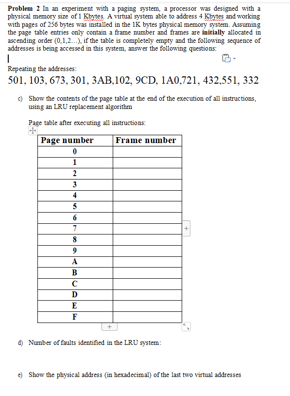 Solved Problem 2 In an experiment with a paging system, a | Chegg.com