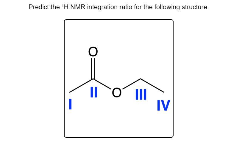 Solved Predict the 'H NMR integration ratio for the | Chegg.com