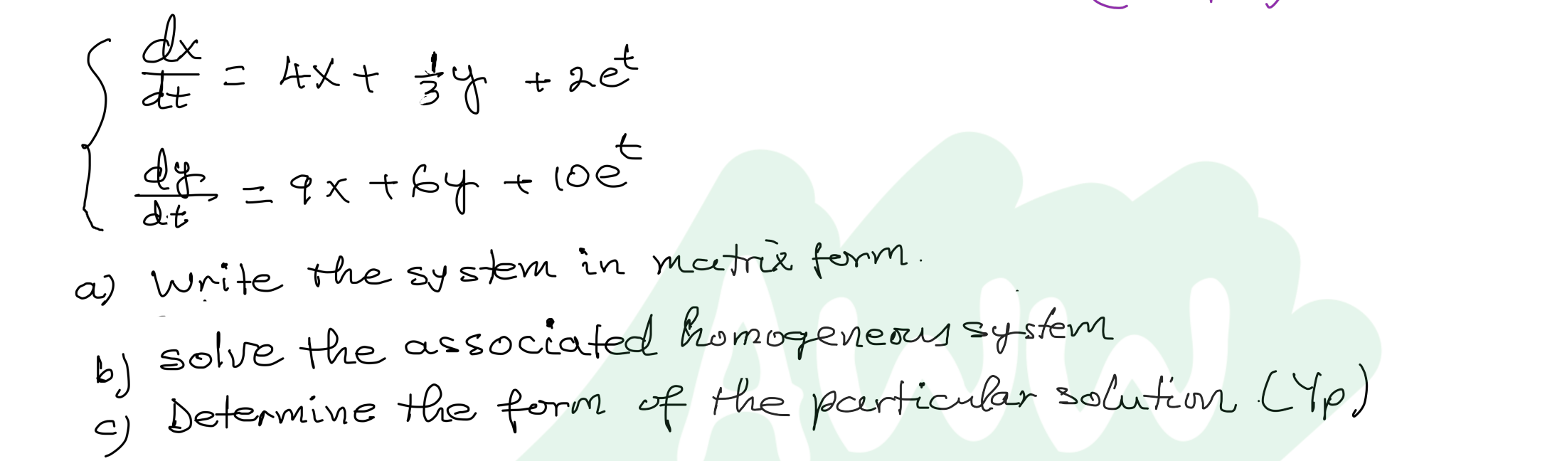 Solved ODE. please type instead of handwriting (step by | Chegg.com