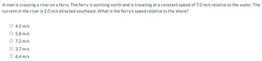 Solved A man is crossing a river on a ferry. The ferry is | Chegg.com