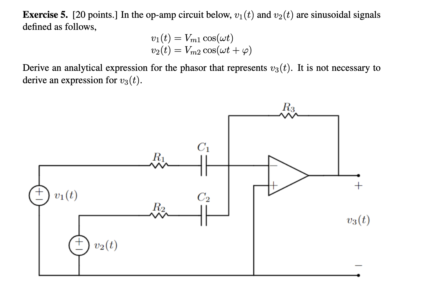 Solved Exercise 5. [20 points.] In the op-amp circuit below, | Chegg.com