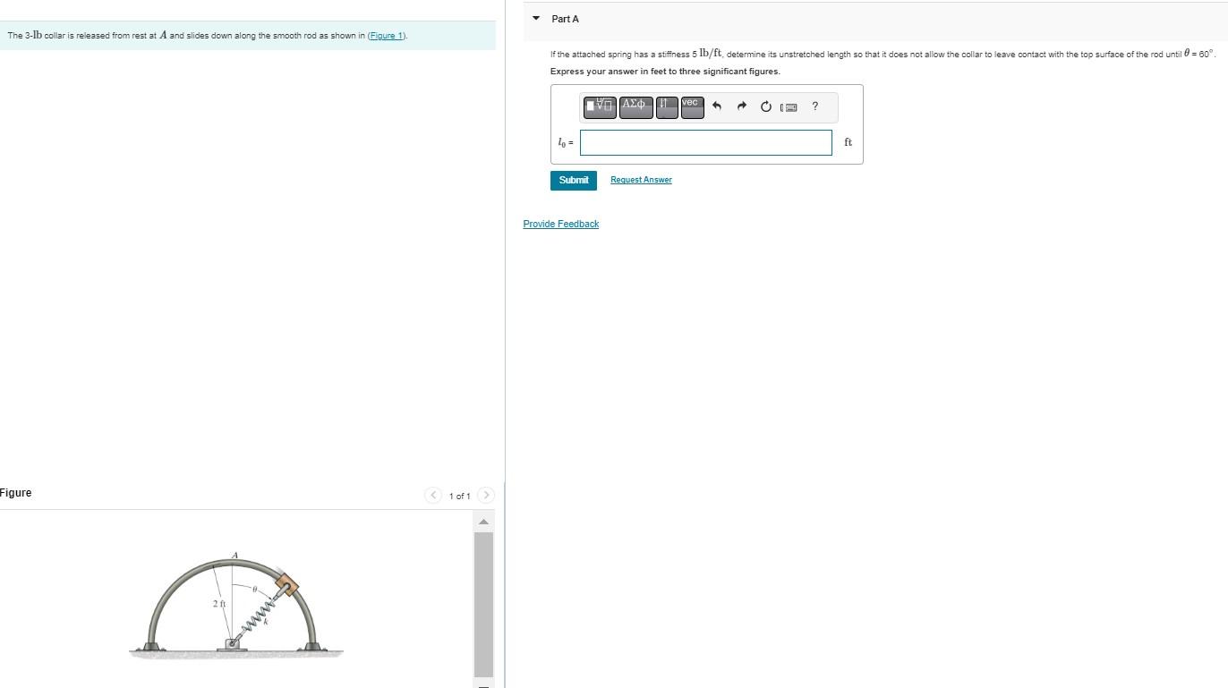 Solved The 3-Ib collar is released from rest at A and slides | Chegg.com