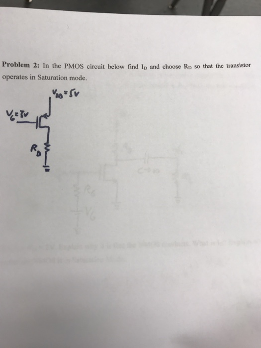 Solved Problem 2: In the PMOS circuit below find Ip and | Chegg.com