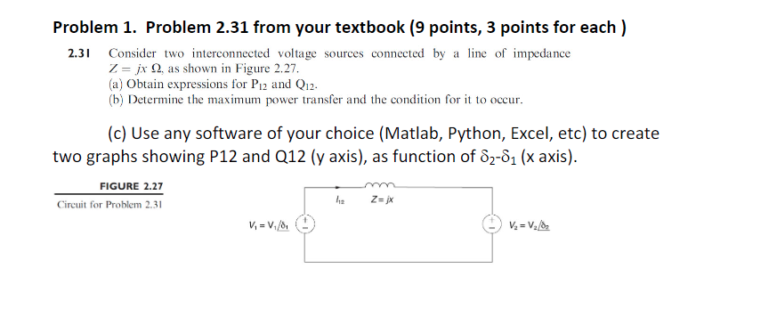 Solved Problem 1. Problem 2.31 from your textbook (9 points, | Chegg.com