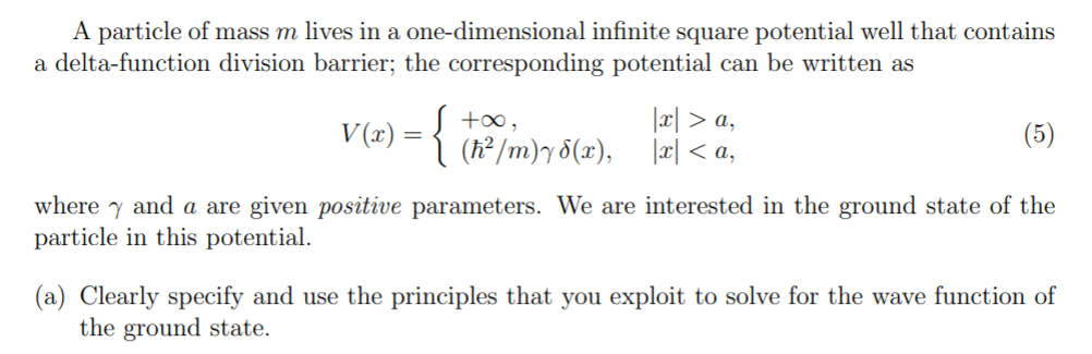 Solved A particle of mass m lives in a one-dimensional | Chegg.com