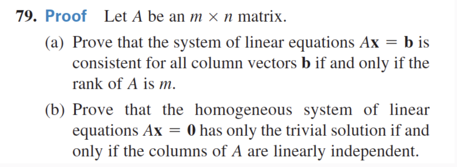 Solved 79. ﻿Proof Let \( ﻿A \) ﻿be an \( ﻿m \times n \) | Chegg.com