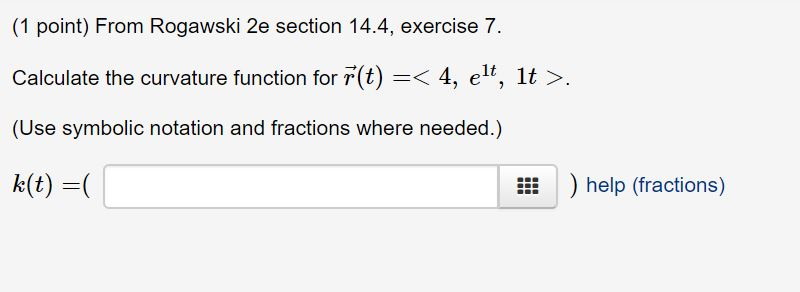 Solved (1 point) From Rogawski 2e section 14.4, exercise 7. | Chegg.com Solved (1 point) From Rogawski 2e section 14.4, exercise 7. | Chegg.com