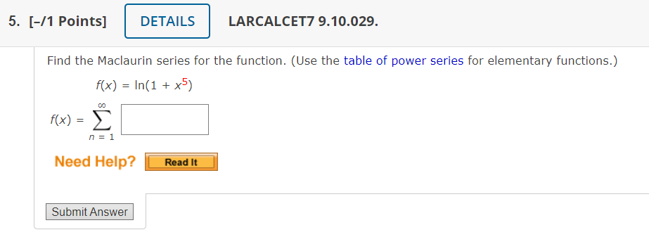 Solved Find the Maclaurin series for the function. (Use the | Chegg.com