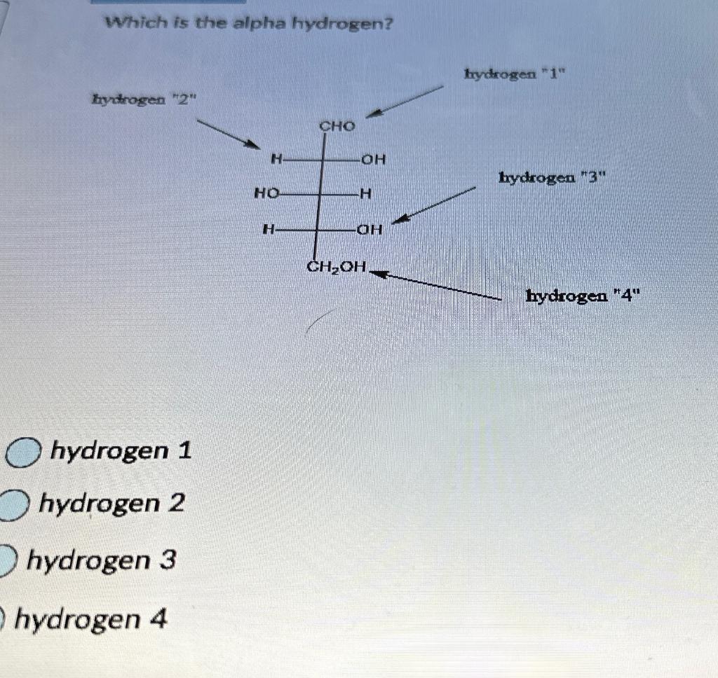 Solved Which is the alpha hydrogen? hydrogen 1 hydrogen 2 | Chegg.com