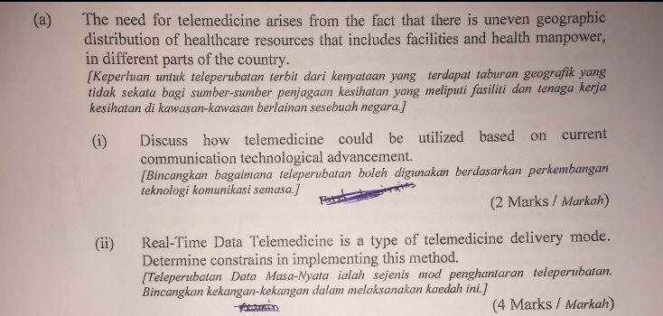 Solved The need for telemedicine arises from the fact that | Chegg.com