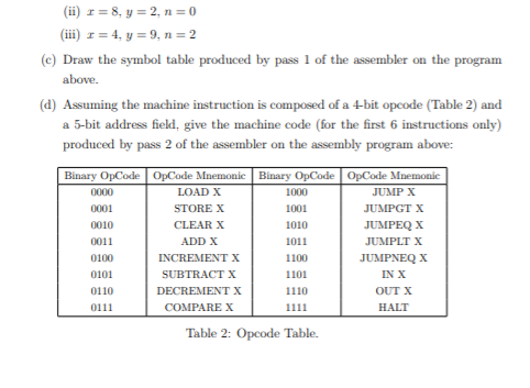 7. Given the following Assembly program (Table 1): | Chegg.com