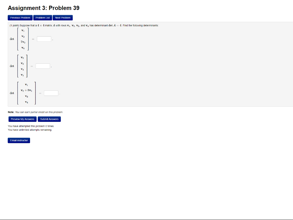 Solved Assignment 3 Problem 39 Previous Problem Problem 4571