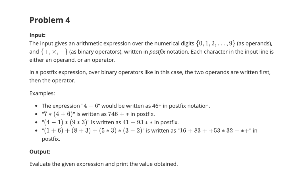 Solved Problem 4 Input The Input Gives An Arithmetic 