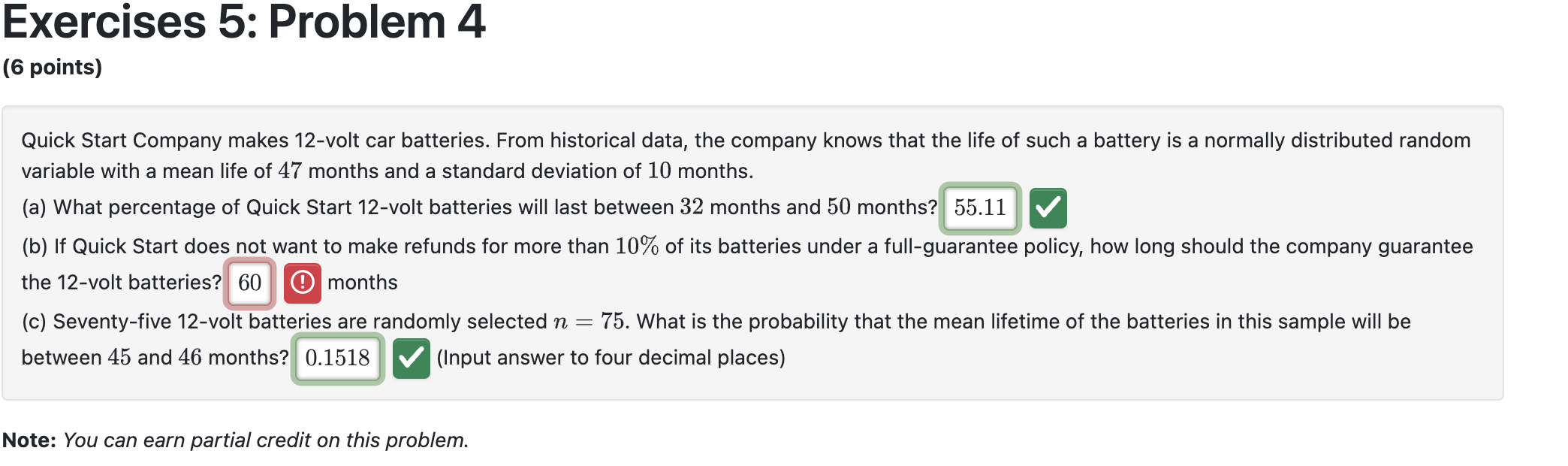Solved Exercises 5: Problem 4(6 ﻿points)Quick Start Company | Chegg.com