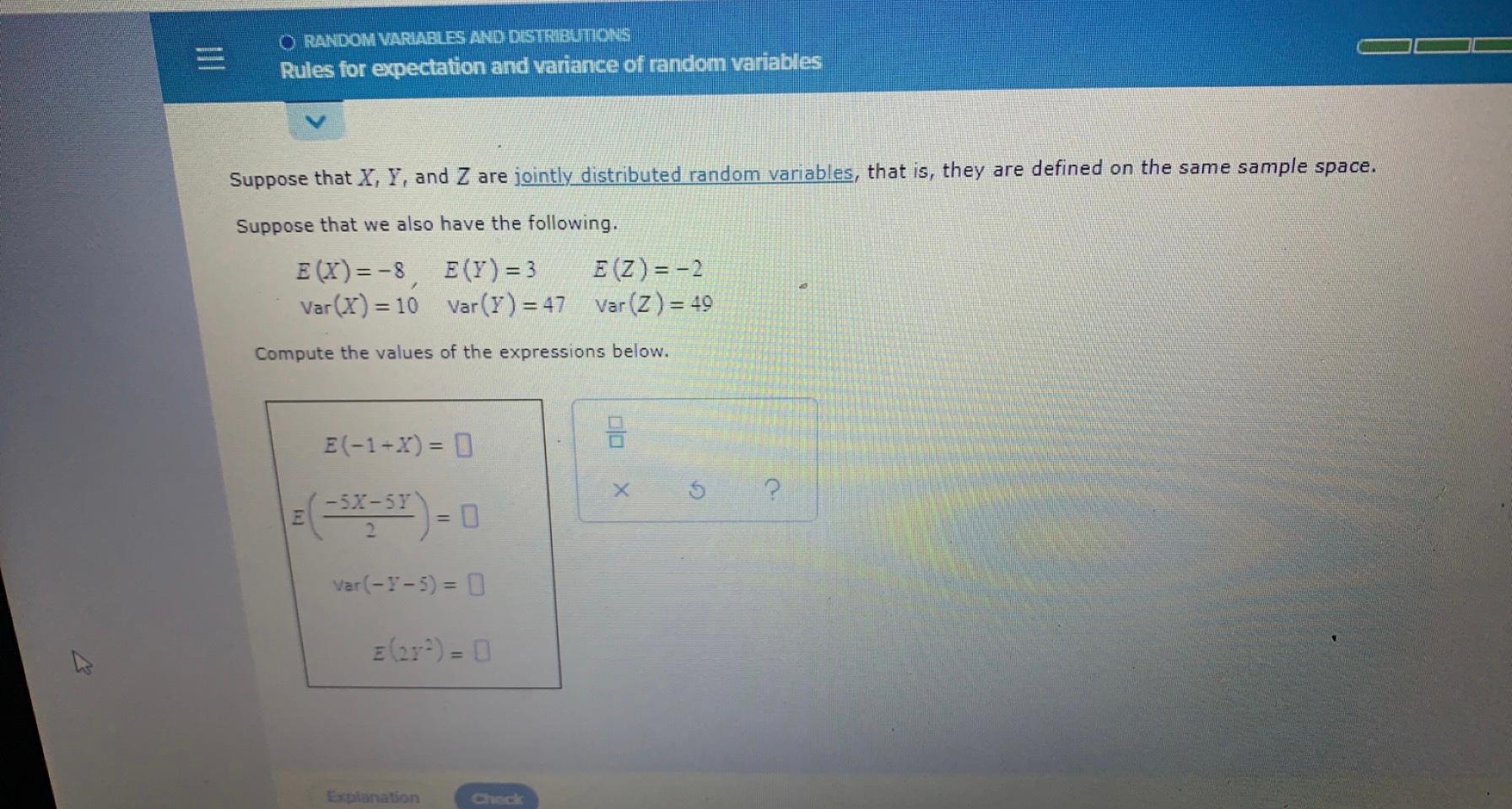 Solved = O RANDOM VARIABLES AND DISTRIBUTIONS Rules for | Chegg.com