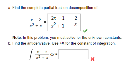 Solved a. Find the complete partial fraction decomposition | Chegg.com